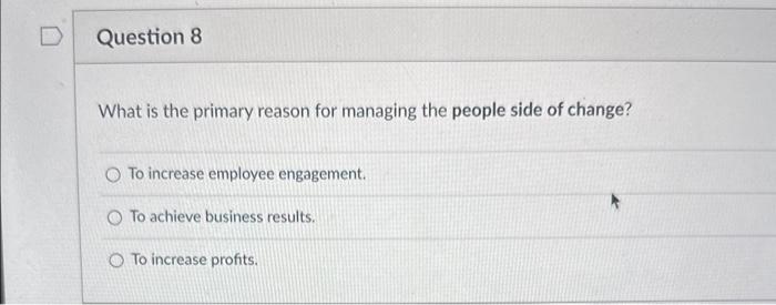 Solved What is the primary reason for managing the people | Chegg.com