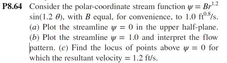 Consider the polar-coordinate stream function | Chegg.com