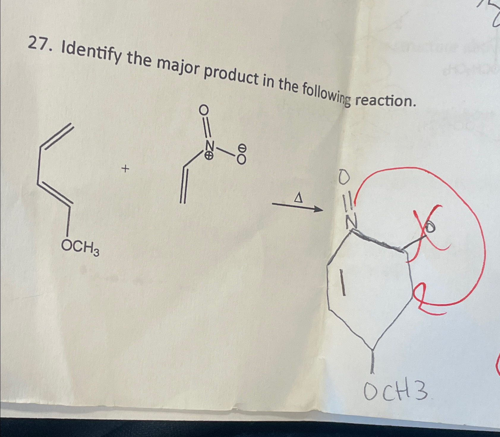 Solved Identify the major product in the following reaction. | Chegg.com