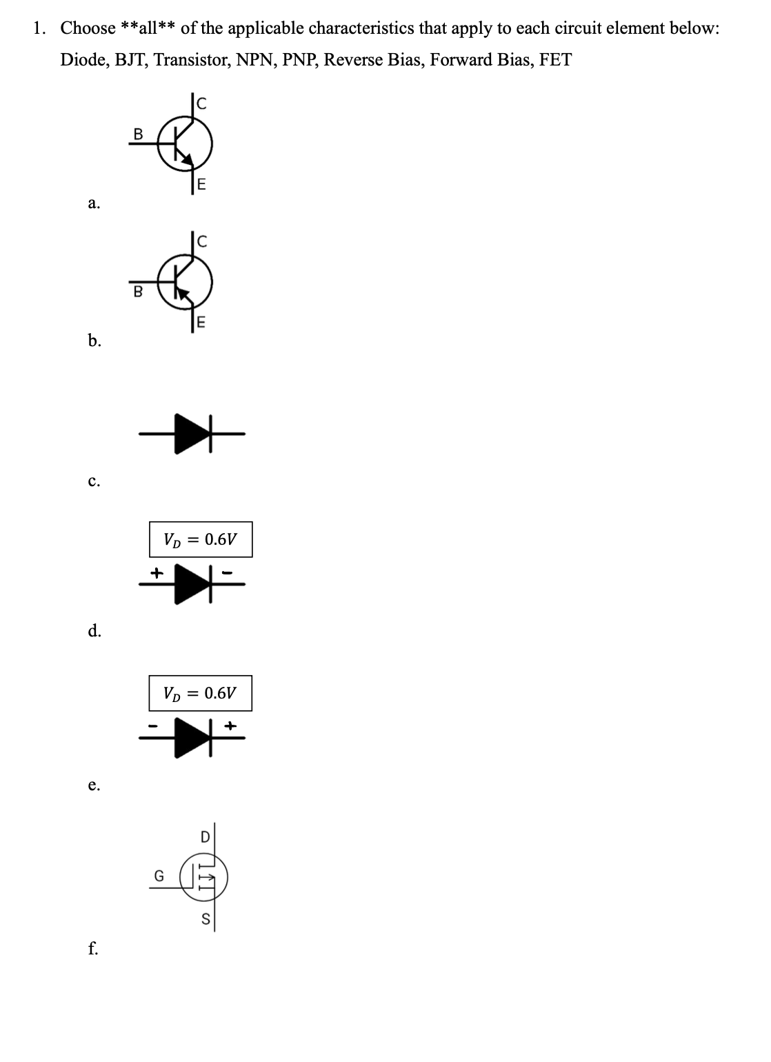 Solved Choose of the applicable characteristics that apply | Chegg.com