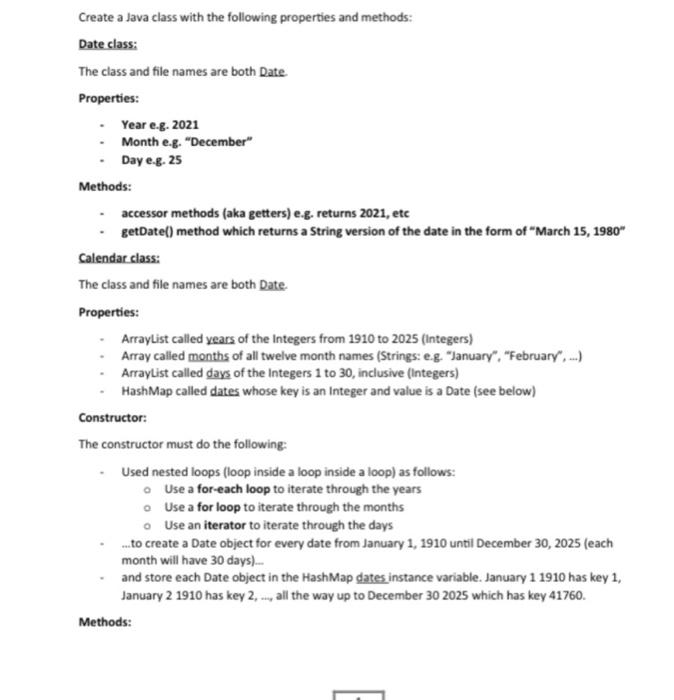 Solved Create a Java class with the following properties and | Chegg.com