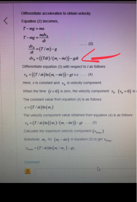 Solved Differentiate acceleration to obtain velocity. | Chegg.com