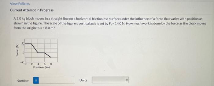 Solved A 5.0 kg block moves in a straight line on a | Chegg.com
