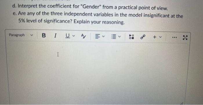 Solved A data analyst used the correlation and regression | Chegg.com