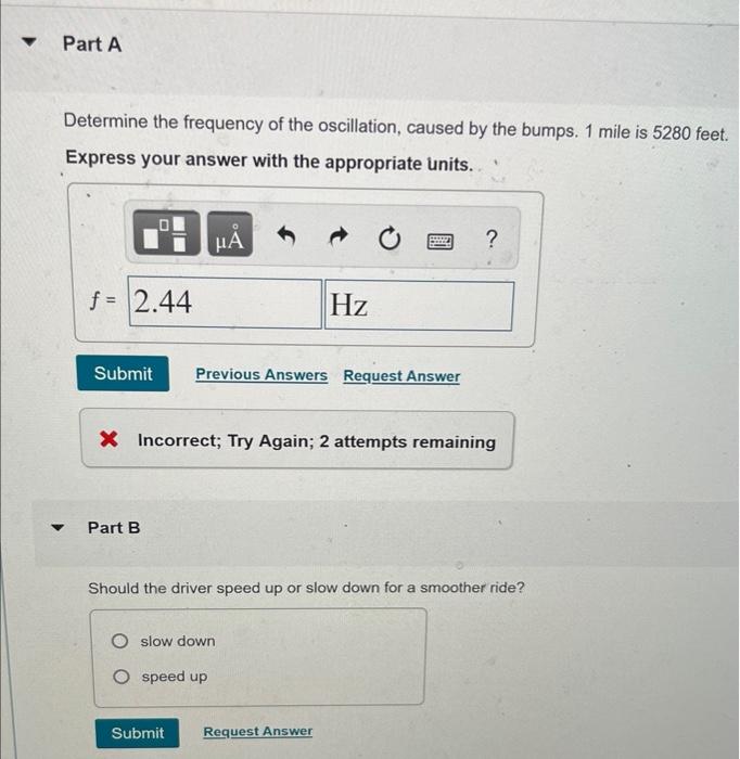 Solved Your car rides on springs, so it will have a natural | Chegg.com