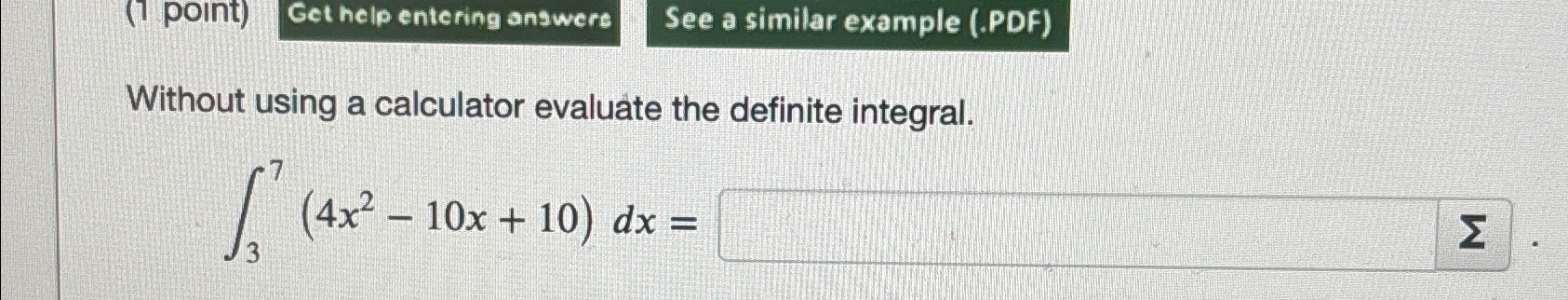 Solved Without using a calculator evaluate the definite | Chegg.com