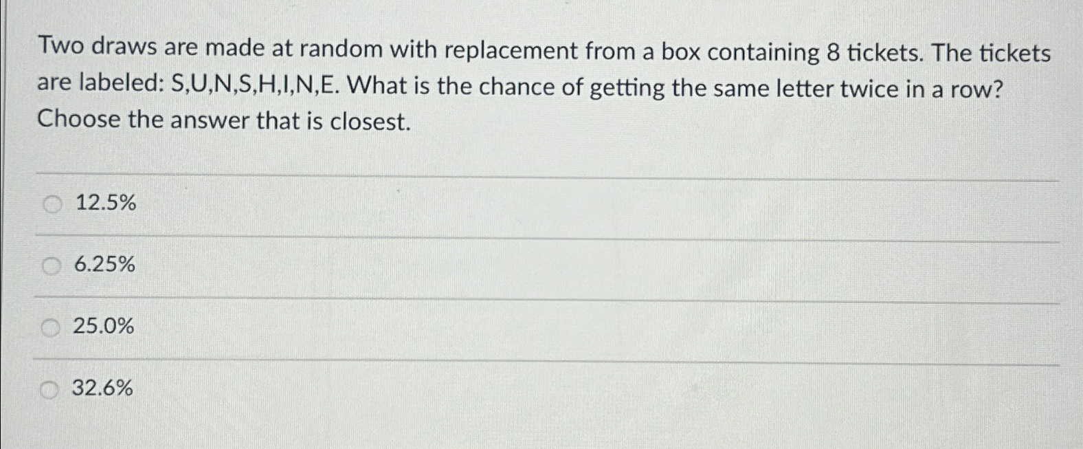 Solved Two draws are made at random with replacement from a | Chegg.com