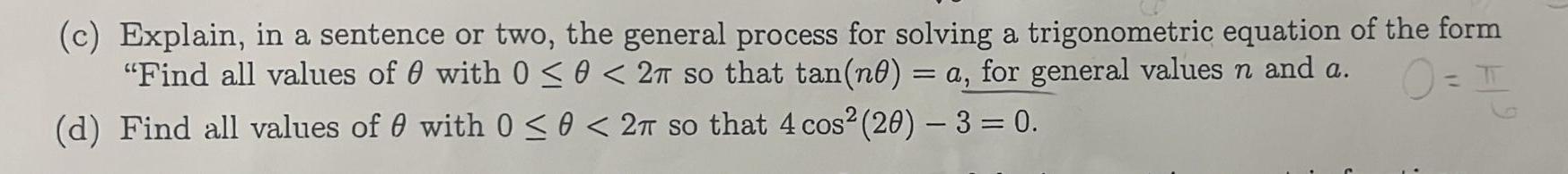 Solved (c) Explain, in a sentence or two, the general | Chegg.com