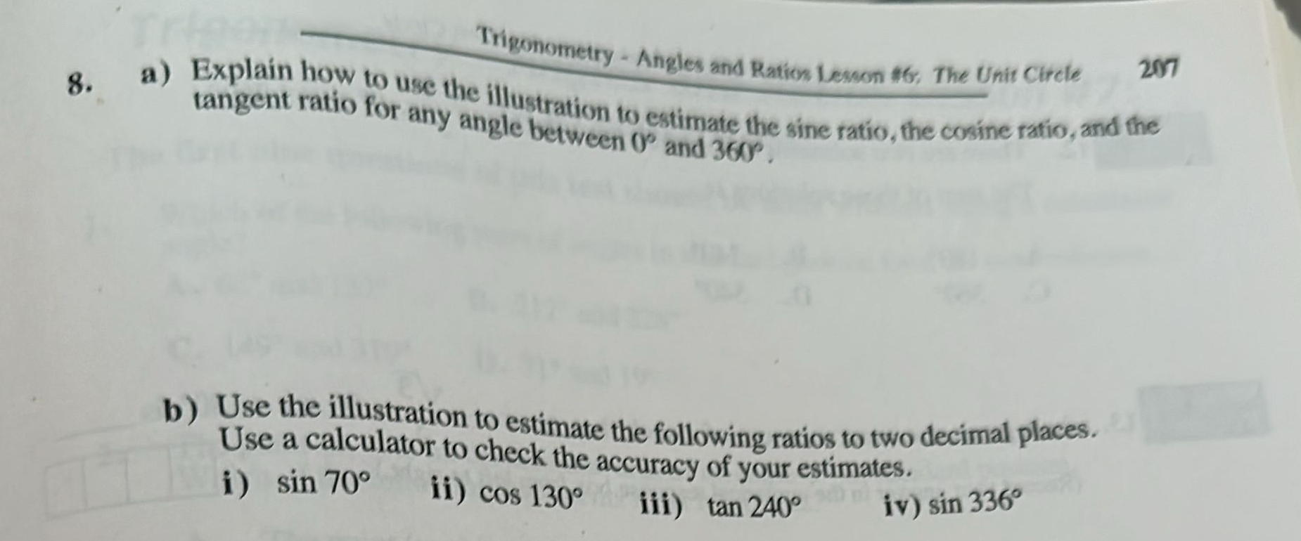 Solved Trigonometry - ﻿Angles and Ration Lesoon *6, ﻿The | Chegg.com