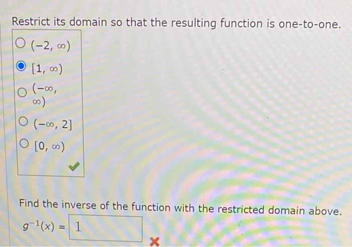 find the inverse of the function with the restricted | Chegg.com