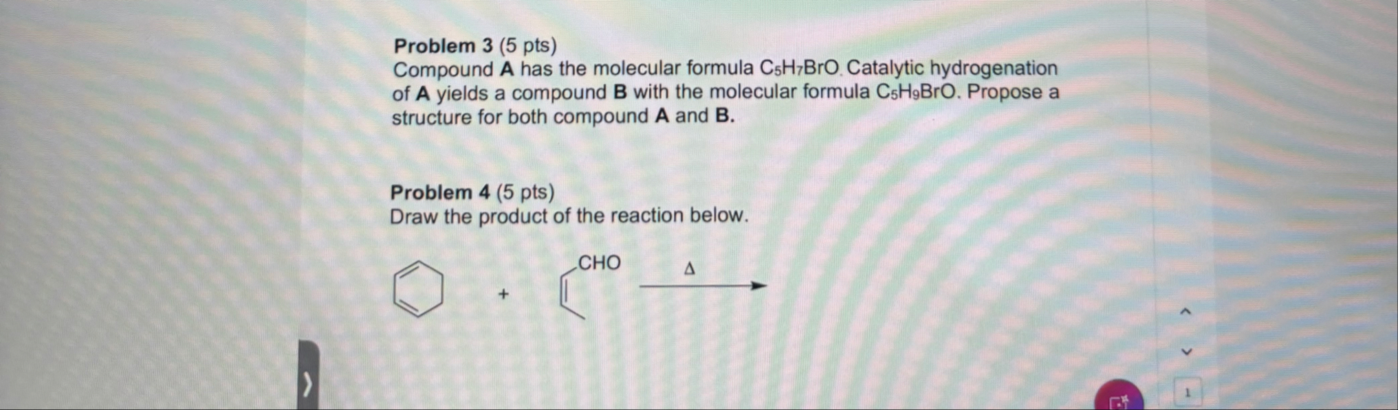 Solved Problem 3 (5 ﻿pts)Compound A has the molecular | Chegg.com