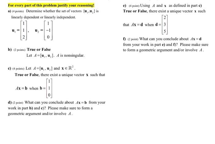 For every part of this problem justify your | Chegg.com
