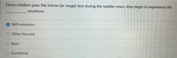 Solved Once children pass the mirror (or rouge) test during | Chegg.com