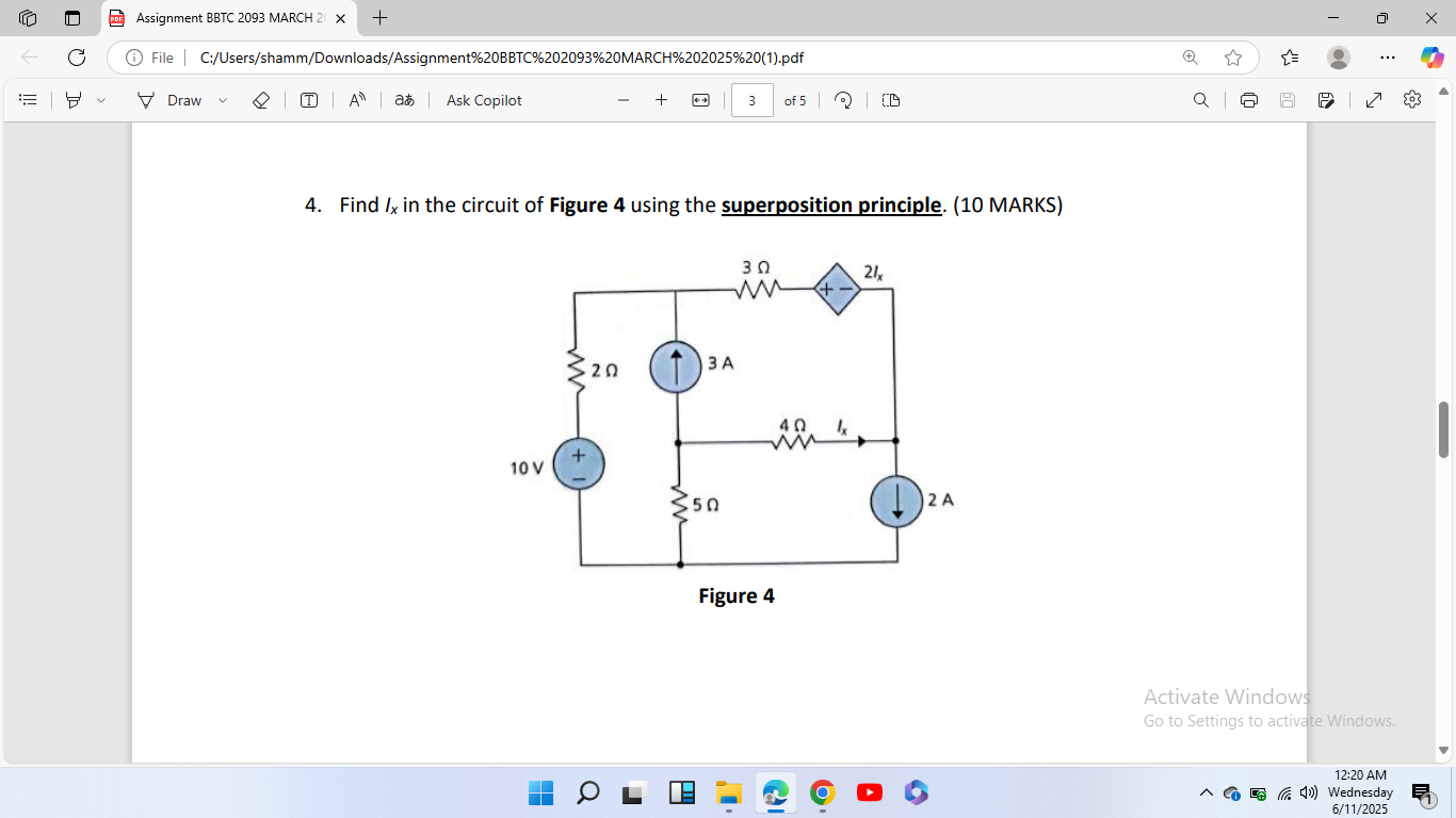 Solved 4. ﻿Find \( ﻿I_{x} \) ﻿in the circuit of Figure 4 | Chegg.com