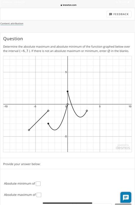 Solved Determine the absolute maximum and absolute minimum | Chegg.com