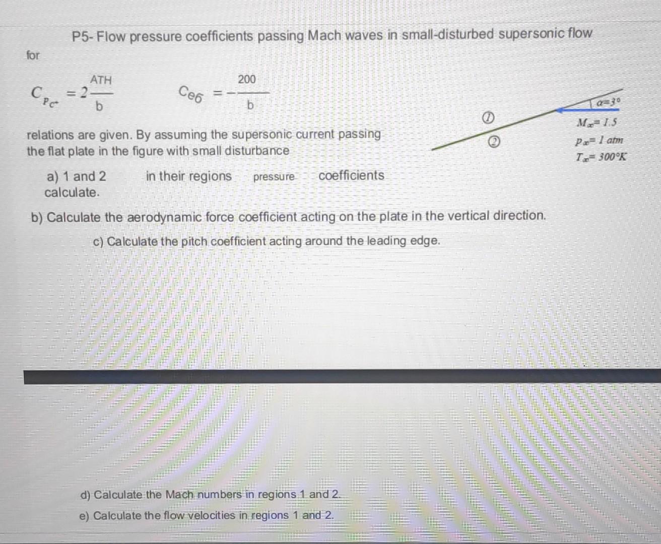 Solved P5- Flow pressure coefficients passing Mach waves in | Chegg.com