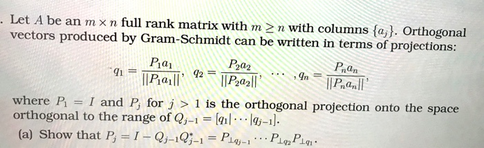 Solved 9n - Let A be an mx n full rank matrix with m > n | Chegg.com