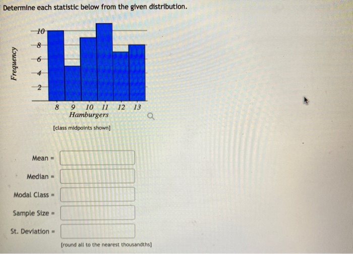 Solved Determine each statistic below from the given | Chegg.com