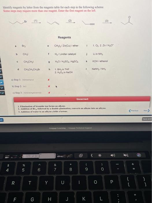 Solved Identify reagents by letter from the reagents table | Chegg.com
