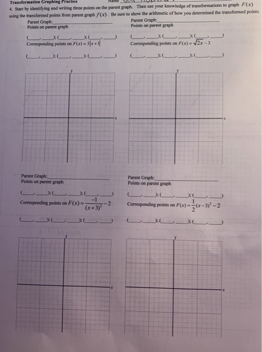 Solved Name Transformation Graphing Practice 4. Start by | Chegg.com