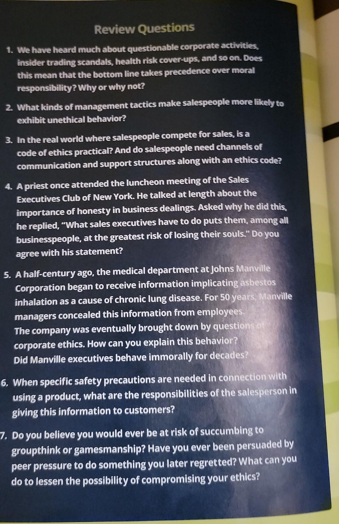 Solved Review Questions 1. We have heard much about | Chegg.com