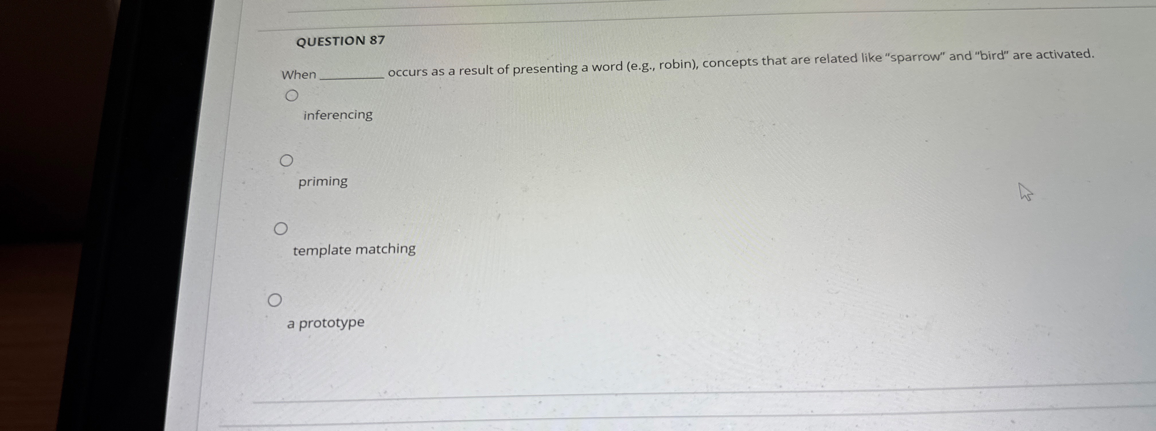 Solved QUESTION 87When ﻿occurs as a result of presenting a | Chegg.com