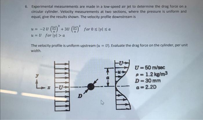 Solved Experimental measurements are made in a low-speed air | Chegg.com