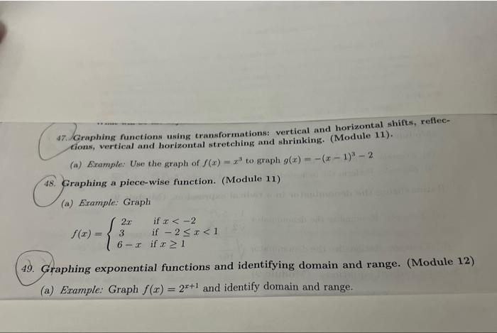 Solved 47/Graphing functions using transformations: vertical | Chegg.com