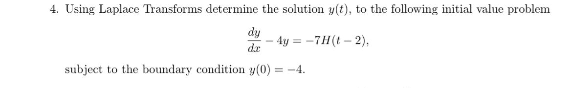 Solved Using Laplace Transforms determine the solution y(t), | Chegg.com