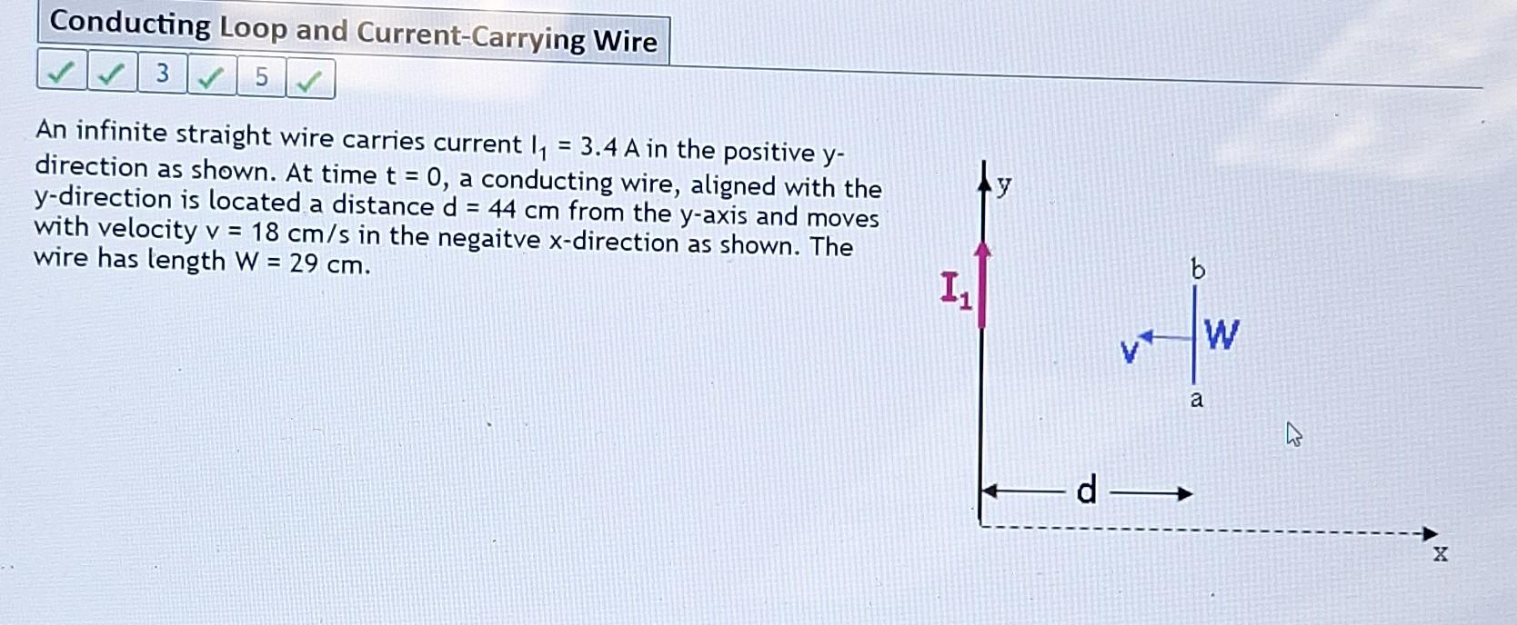 Solved An infinite straight wire carries current I1=3.4 A in | Chegg.com