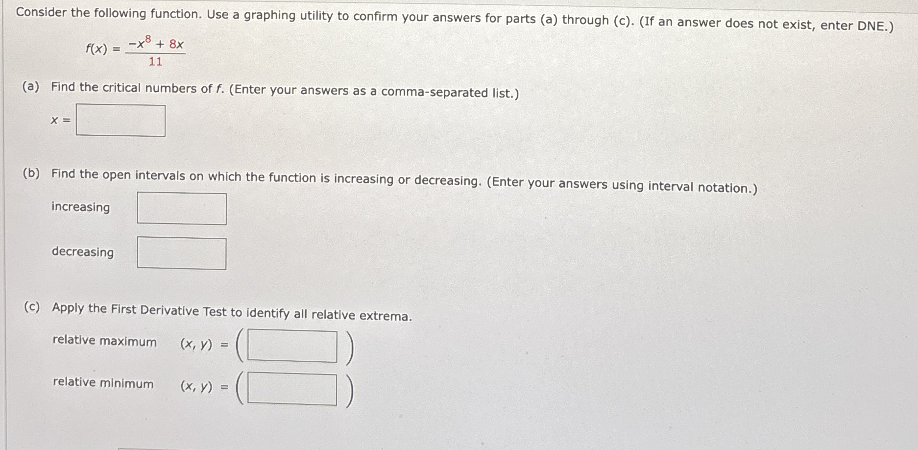 Solved Consider the following function. Use a graphing | Chegg.com