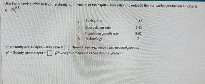 Solved Use the following table to find the steady-state | Chegg.com