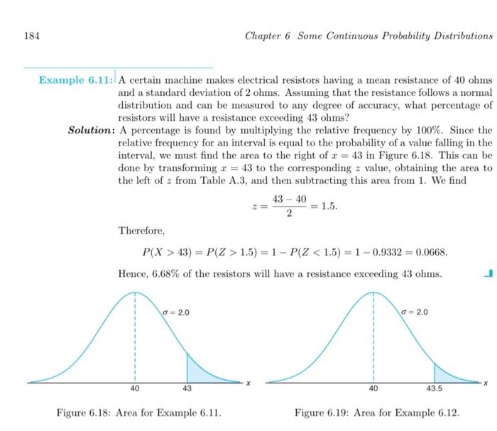 Solved Chapter 6 Some Continuous Probability Distributions | Chegg.com