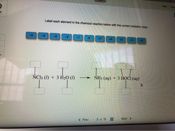 Solved Help Save Label each element in the chemical reaction | Chegg.com