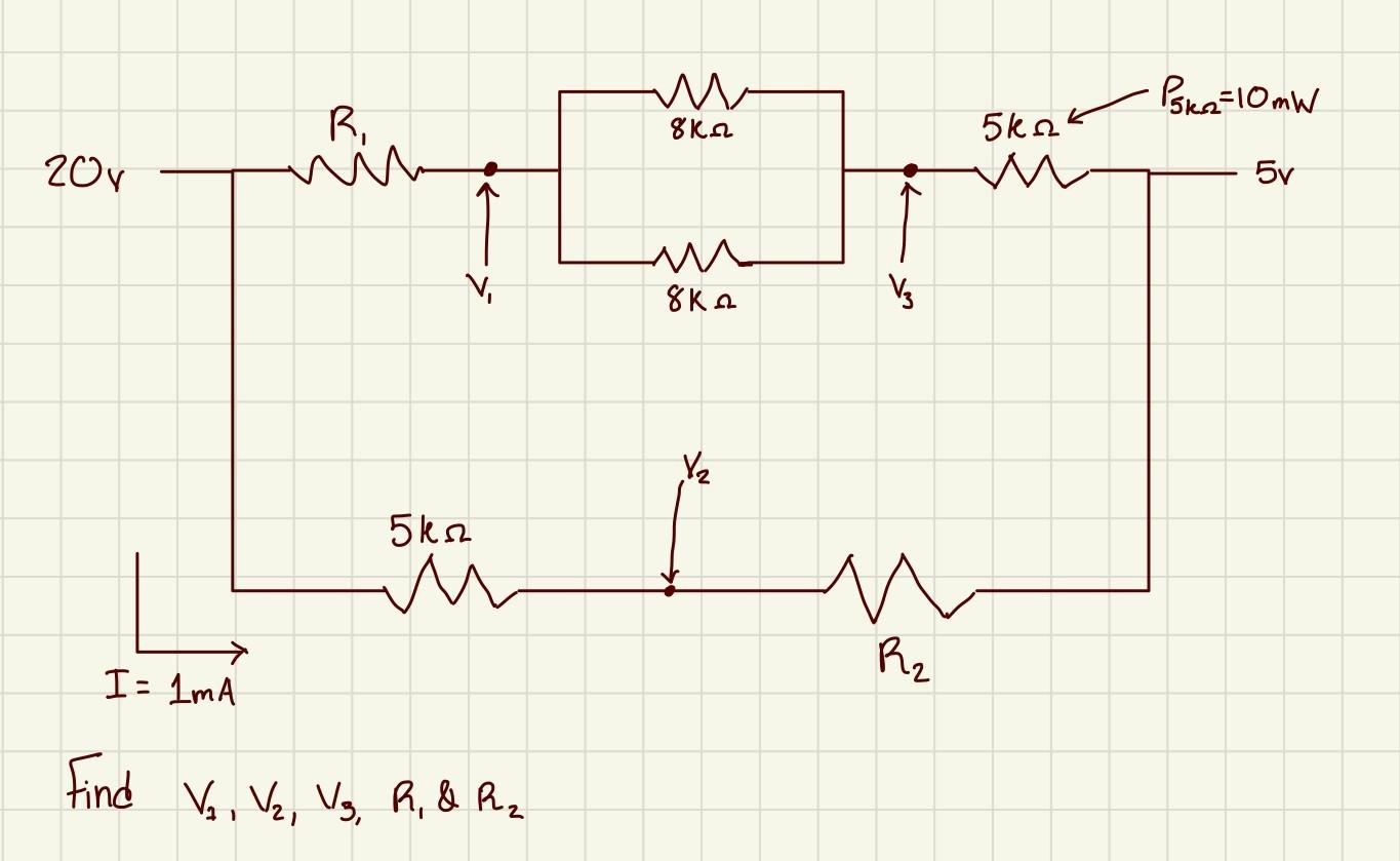 Solved Find V1,V2,V3,R1&R2 | Chegg.com