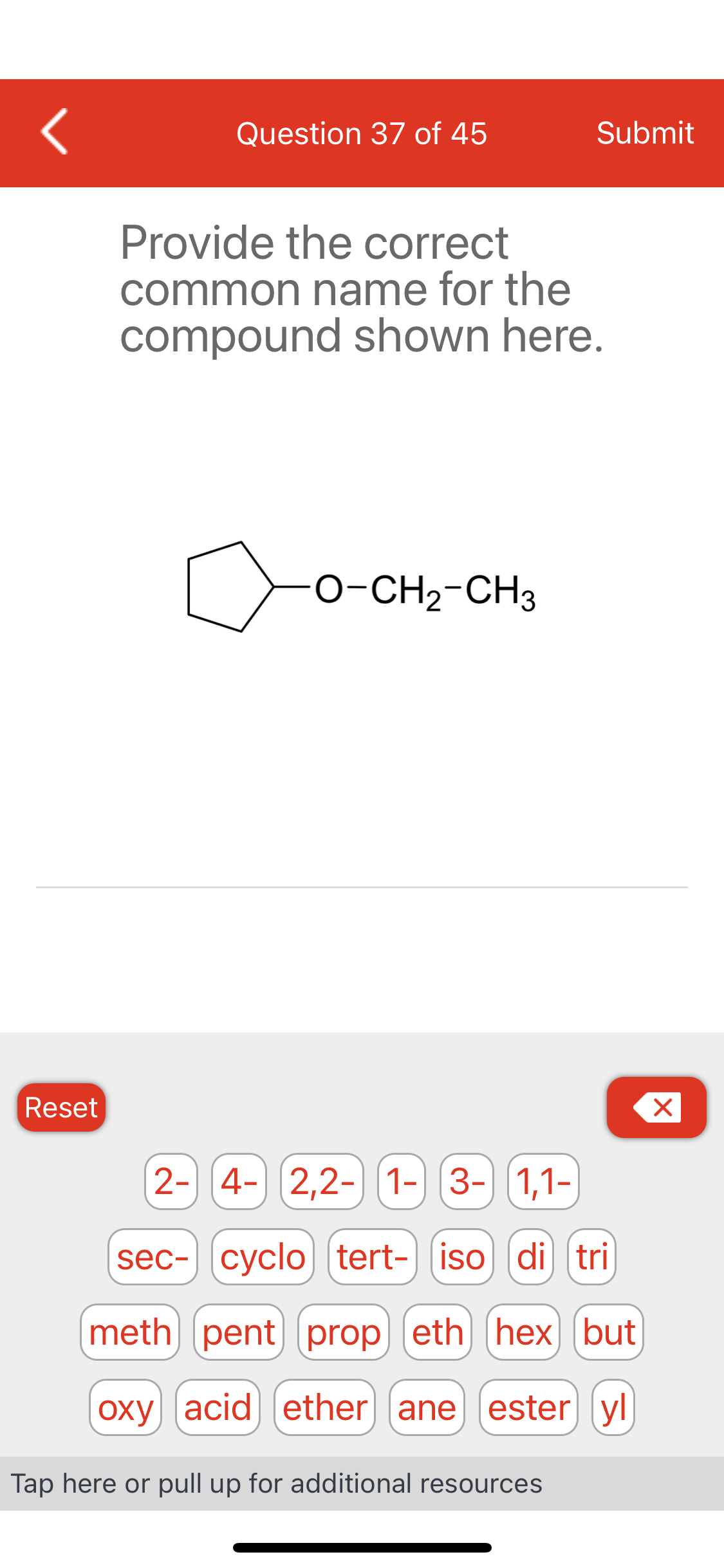 Solved Question 37 ﻿of 45SubmitProvide the correct common | Chegg.com