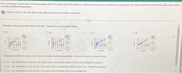Solved Use technology to generate a normal quantile plot for | Chegg.com