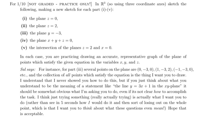 Solved PRACTICE ONLY!] In R (so using three coordinate axes) | Chegg.com