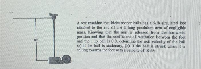 Solved A test machine that kicks soccer balls has a 5 -lb | Chegg.com