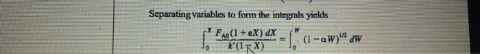 Solved Separating variables to form the integrals yields | Chegg.com