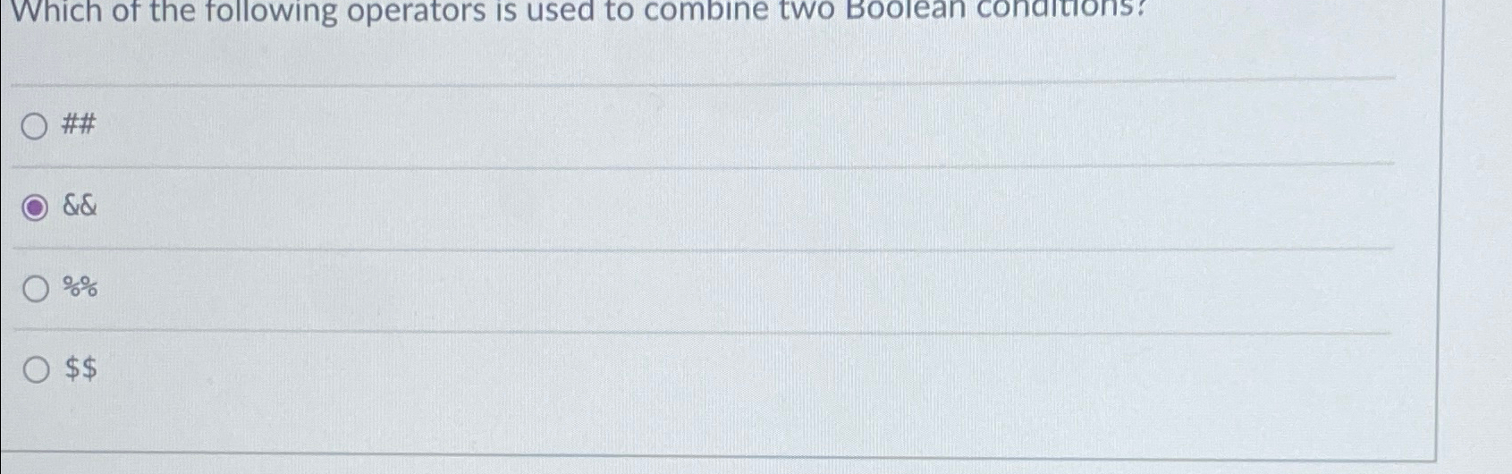Solved Which of the following operators is used to combine | Chegg.com