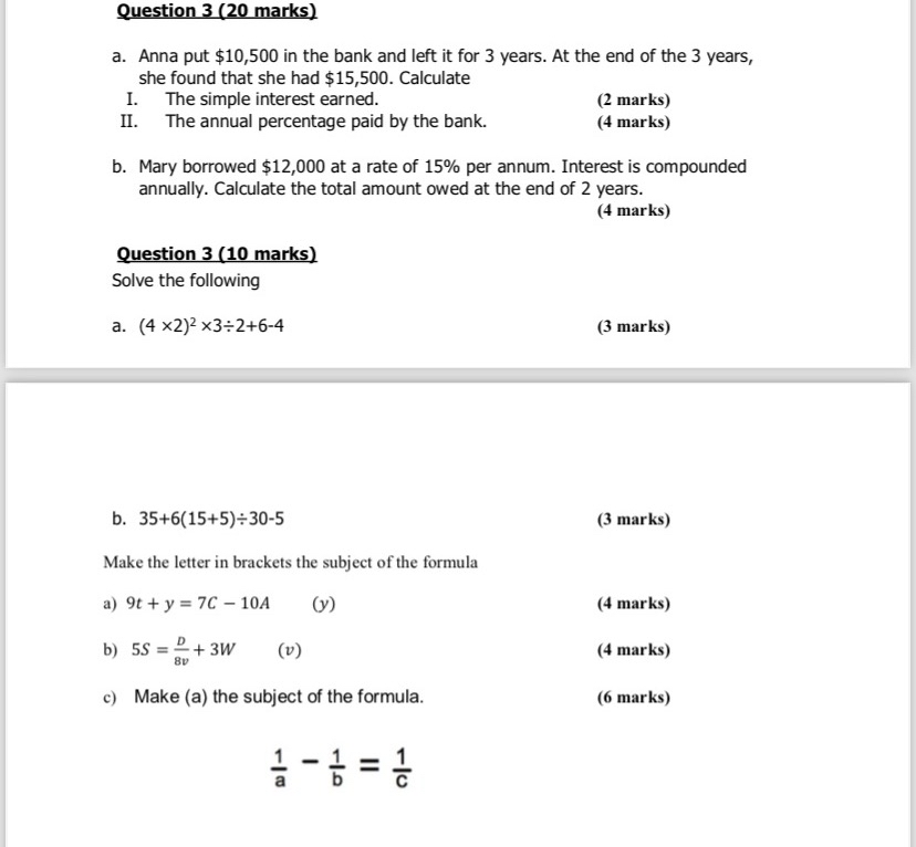 Solved Question 3 ( 20 ﻿marks)a. ﻿Anna put $10,500 ﻿in the | Chegg.com