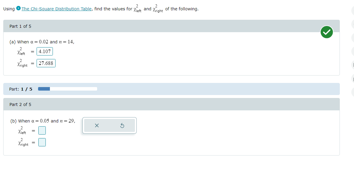 Solved Using ?9 ﻿The Chi-Square Distribution Table, find the | Chegg.com