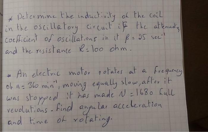 Solved * Determine the inductivity of the coil in the | Chegg.com