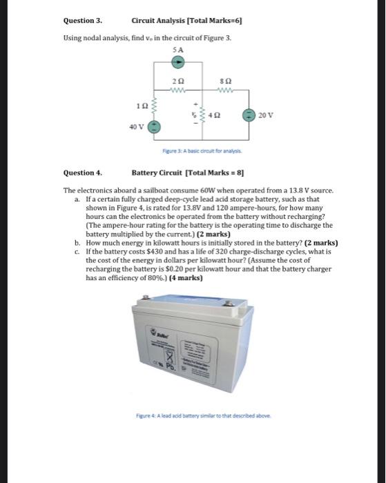 Solved Question 3. Circuit Analysis [Total Marks=6] Using | Chegg.com