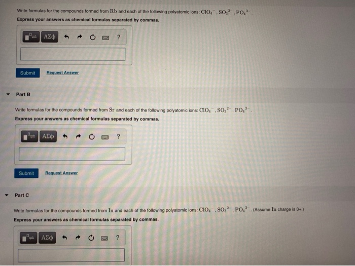 Solved Write formulas for the compounds formed from Rb and | Chegg.com