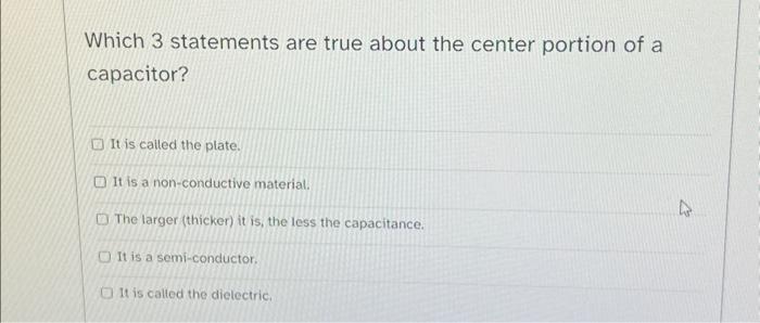 Solved Which 3 statements are true about the center portion | Chegg.com