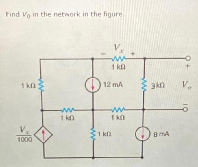 Solved Find V0 in the network in the figure. | Chegg.com