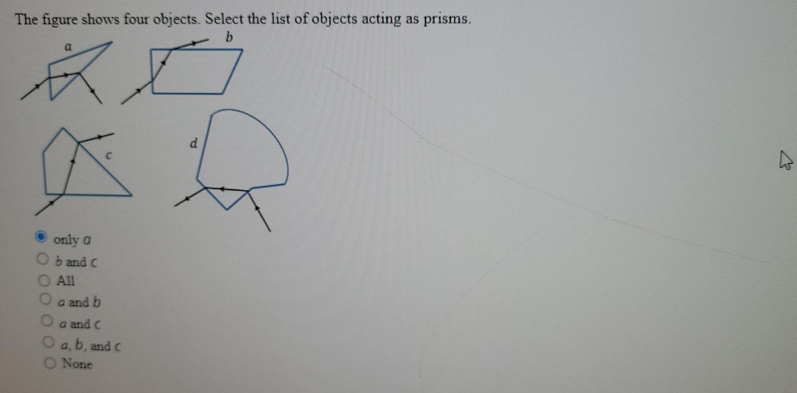 Solved The figure shows four objects. Select the list of | Chegg.com