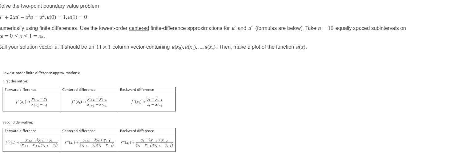 Solved Solve The Two Point Boundary Value